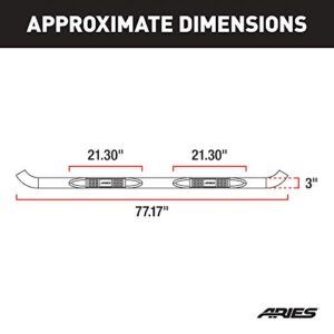 ARIES 203016 3-Inch Round Black Steel Nerf Bars, No-Drill, Select Ford F-150