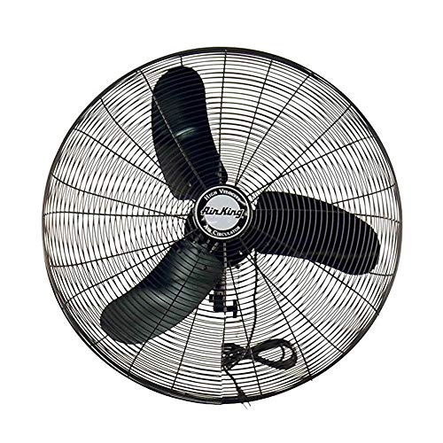 Air King 9075 30-Inch Industrial Grade Oscillating Wall Mount Fan, 1/3-Horsepower, Black Finish