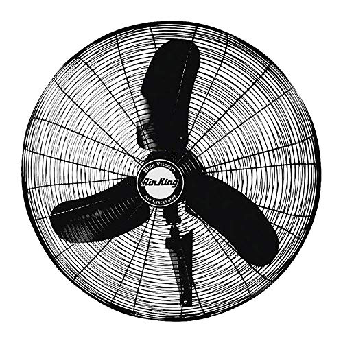 Air King 9075 30-Inch Industrial Grade Oscillating Wall Mount Fan, 1/3-Horsepower, Black Finish