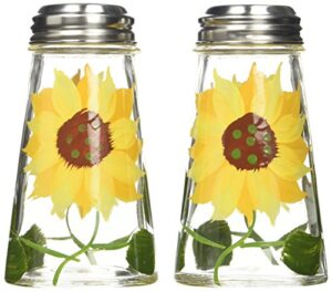 gerusea hand painted tapered salt and pepper shaker set, sunflowers, yellow, 2.