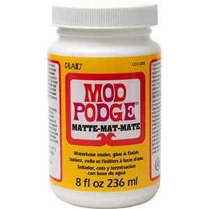 mod podge cs11301 waterbase sealer, glue and finish, 8 oz, matte