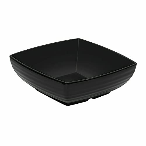 G.E.T. Enterprises Black 2.5 qt. Square Bowl, Break Resistant Dishwasher Safe Melamine Plastic, Milano Collection ML-67-BK (Pack of 1)