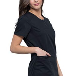 Cherokee Women Scrubs Top Workwear Revolution Round Neck Plus Size WW602, 5XL, Black