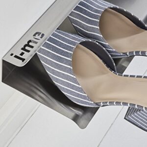 j-me Horizontal Shoe Rack – Wall Mounted Shoe Rack Organizer Keeps Shoes, Boots, Sneakers & Heels Off The Floor. A Modern Shoe Organizer For Your Entryway or Closet. (Stainless Steel - 28 inches)