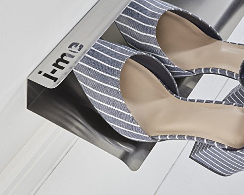 j-me Horizontal Shoe Rack – Wall Mounted Shoe Rack Organizer Keeps Shoes, Boots, Sneakers & Heels Off The Floor. A Modern Shoe Organizer For Your Entryway or Closet. (Stainless Steel - 28 inches)