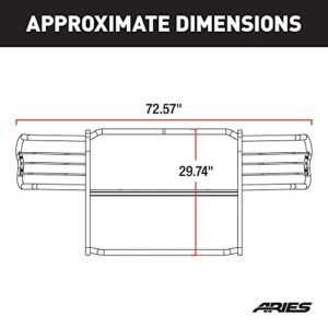 ARIES 4059 1-1/2-Inch Black Steel Grille Guard, No-Drill, Select Chevrolet Avalanche, Silverado 1500