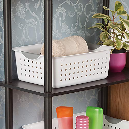 Sterilite Medium Ultra Basket Plastic Storage Bin Organizer - White