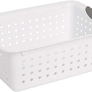 Sterilite Medium Ultra Basket Plastic Storage Bin Organizer - White