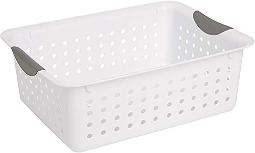 Sterilite Medium Ultra Basket Plastic Storage Bin Organizer - White