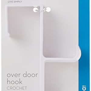 iDesign Over the Door, Organizer Hook for Coats, Hats, Robes, Towels - Double Hook, White