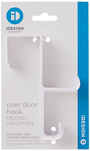 iDesign Over the Door, Organizer Hook for Coats, Hats, Robes, Towels - Double Hook, White