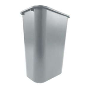 rubbermaid commercial products 41qt/10.25 gal wastebasket trash container, for home/office/under desk, gray (fg295700gray)