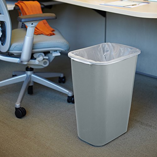 Rubbermaid Commercial Products 41QT/10.25 GAL Wastebasket Trash Container, for Home/Office/Under Desk, Gray (FG295700GRAY)