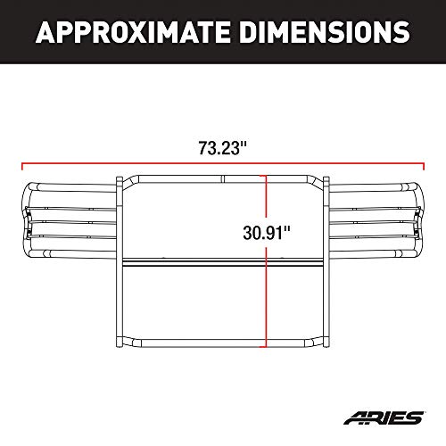 ARIES 2045 1-1/2-Inch Black Steel Grille Guard, No-Drill, Select Toyota Tundra