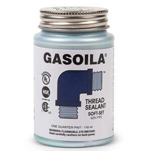 gasoila – ss04 soft-set pipe thread sealant with ptfe paste, non hardening, -100 to 600 degree f, 1/4 pint brush