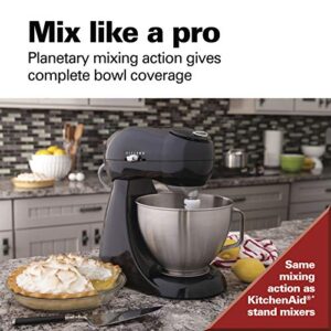 Hamilton Beach All-Metal 12-Speed Electric Stand Mixer, Tilt-Head, 4.5 Quarts, Pouring Shield, Licorice (63227)