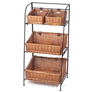 skalny willow iron 3-tier four bin display organizer