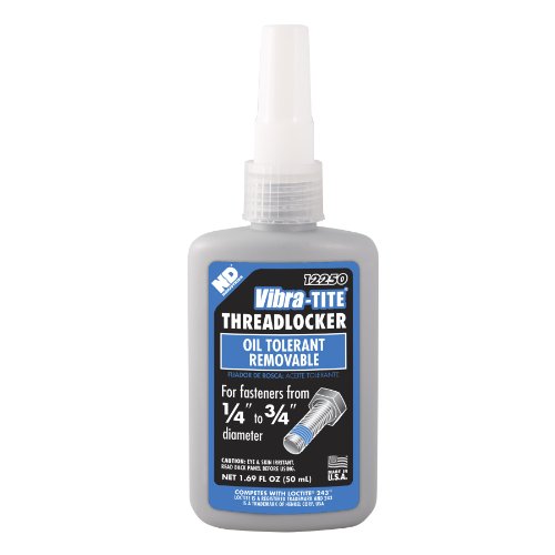 Vibra-TITE - 12250 122 Oil Tolerant Removable Anaerobic Threadlocker, 50 ml Bottle, Blue