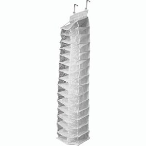 ideaworks 82-3054tv away hanging shoe organizer, white, 15.5″x8.25″x3.5″