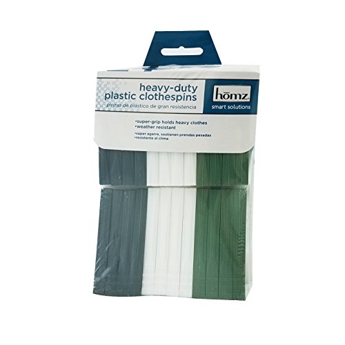 Homz 1220232 Heavy Duty Plastic Clothespins 24 Count Heavy Duty Plastic Clothespins 24 Count, Navy / Green / White