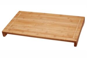 lipper international bamboo wood over-the-sink/stove kitchen cutting and serving board, large, 20-1/2″ x 11-1/2″ x 2″