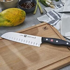 Zwilling  J.A. Henckels Twin Signature Chinese Chef Knife, Santoku Knife 7 Inch,Stainless Steel, Black