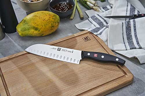 Zwilling  J.A. Henckels Twin Signature Chinese Chef Knife, Santoku Knife 7 Inch,Stainless Steel, Black