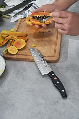 Zwilling  J.A. Henckels Twin Signature Chinese Chef Knife, Santoku Knife 7 Inch,Stainless Steel, Black