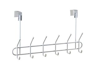 spectrum diversified over the door coat rack, 6-hook, white