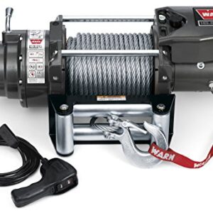 WARN 68801 16.5ti Series Electric 12V Heavyweight Thermometric Winch with Steel Cable Wire Rope: 7/16" Diameter x 90' Length, 8.25 Ton (16,500 lb) Pulling Capacity