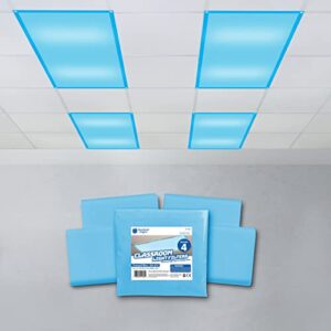 educational insights the original fluorescent light filters: tranquil blue 4-pack, fluorescent light covers, easy install for classrooms, office, hospitals & home, teacher classroom decor