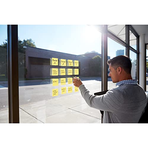 Post-it Super Sticky Pop-up Notes, 3x3 in, 12 Pads, 2x the Sticking Power, Canary Yellow, Recyclable (R330-12SSC)