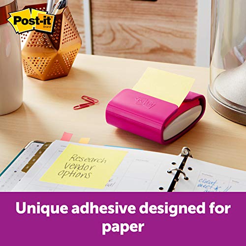 Post-it Super Sticky Pop-up Notes, 3x3 in, 12 Pads, 2x the Sticking Power, Canary Yellow, Recyclable (R330-12SSC)