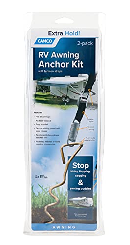 Camco 42593 Awning Anchor Kit with Pull Tension Strap