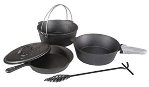 stansport pre-seasoned cast iron cook set 6 piece set (16903)