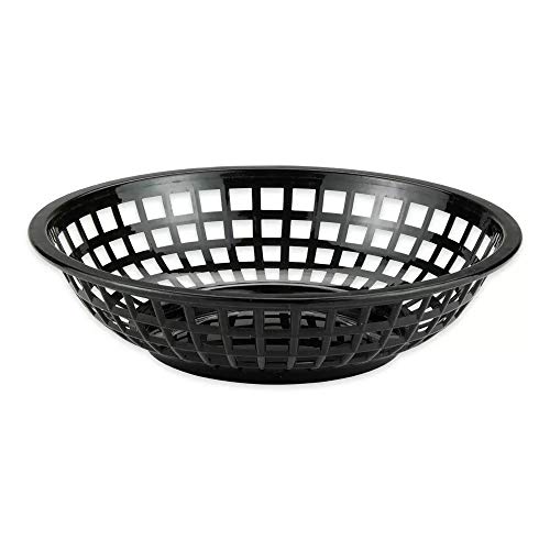 GET RB-820-BK Round Serving / Bread Basket, 8", Black (Set of 12)