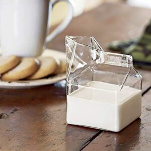 Genuine Fred HALF PINT Glass Milk Carton Creamer