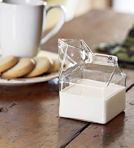 Genuine Fred HALF PINT Glass Milk Carton Creamer