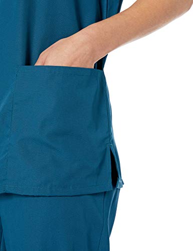 Cherokee Adult's Unisex Top and Scrub Pant Set, Caribbean Blue, Medium