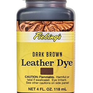 Fiebing's Leather Dye - Alcohol Based Permanent Leather Dye - 4 oz - Dark Brown