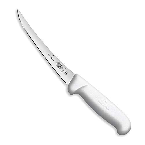 Victorinox Swiss Army Cutlery Fibrox Pro Curved Boning Knife, Semi-Stiff Blade, 6-Inch