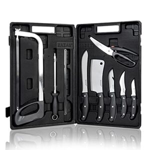 maxam game processing set, for field dressing deer and other game, fully portable in a durable case, 13-piece