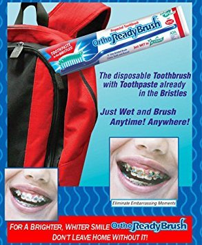 ReadyBrush Prepasted Toothbrushes, Fresh Mint Flavor - Bag of 10 toothbrushes