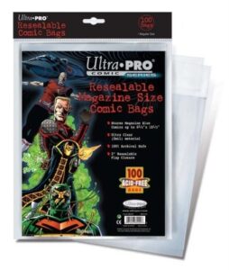 comic bags – magazine size – resealable (100 pk)