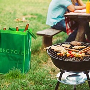 Great Useful Stuff Set of 2: G.U.S. Recycle Bins for Home and Office - Waterproof, Tall with Extra Sturdy Handles. Durable, Washable, Affordable Recycle Bags