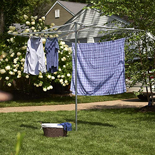 Household Essentials 17140-1 Rotary Outdoor Umbrella Drying Rack | Steel | 30-Lines with 182 ft. Clothesline