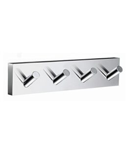 smedbo sme, polished chrome rk359 towel hook quadruple, 17.8 x 4 x 4 cm