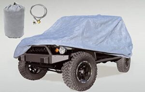 rugged ridge 13321.73 car cover kit, full; 81-86 jeep cj8/04-18 lj/07-18 jk