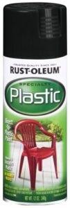 rust-oleum 211338 specialty spray paint for plastic, 12 oz, black