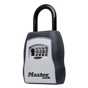 master lock key lock box, outdoor lock box for house keys, key safe with combination lock, 5 key capacity, 5400ec